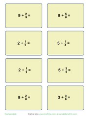 Fraction flash cards for playing fraction games, simple fractions ...