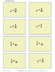 Fraction flash cards for playing fraction games, simple fractions ...