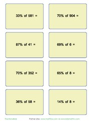 How to find a percentage game, worksheet, quiz, flash card