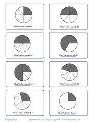 Fraction flash cards for playing fraction games, simple fractions ...