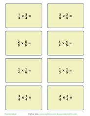 Fraction flash cards for playing fraction games, simple fractions ...