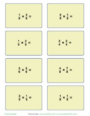 Fraction flash cards for playing fraction games, simple fractions ...