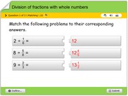 Dividing fractions by whole numbers game, quiz, worksheet and flash card