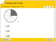 Fraction circle worksheet, game, quiz and flash card